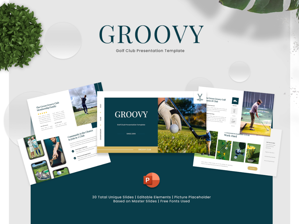 Groovy - Golf theme PowerPoint template | Maatix