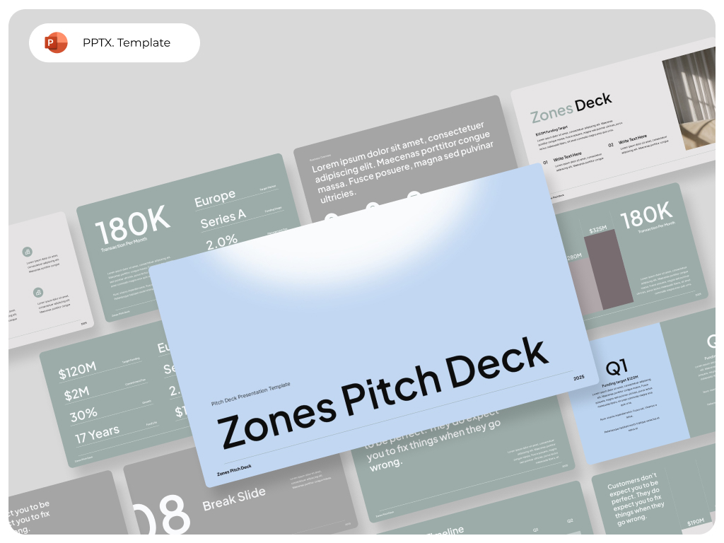 Professional Pitch Deck Template for zones | Maatix