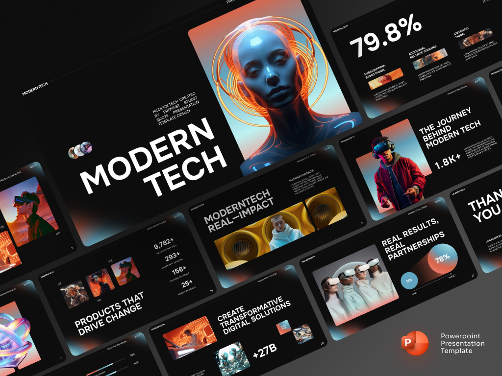 modern tech poerpoint template | maatix