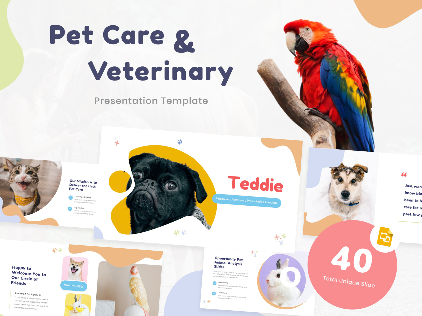Teddie-Petcare & Veterinary Google Slides Template