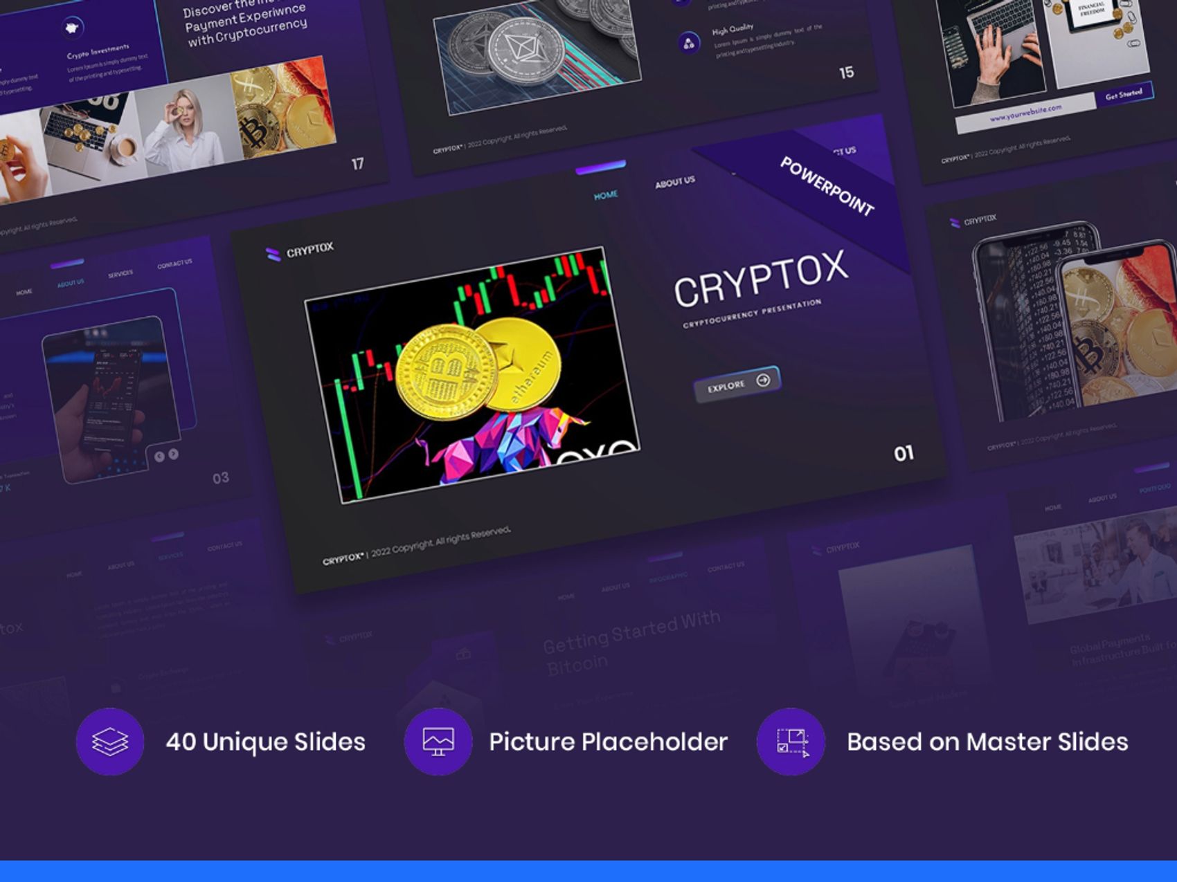 Cryptox - cryptocurrency powerpoint presentation | Maatix