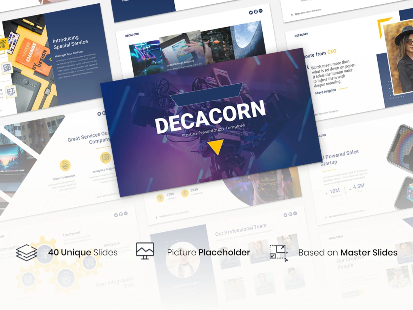 Decacorn- Startup Presentation Template | Maatix