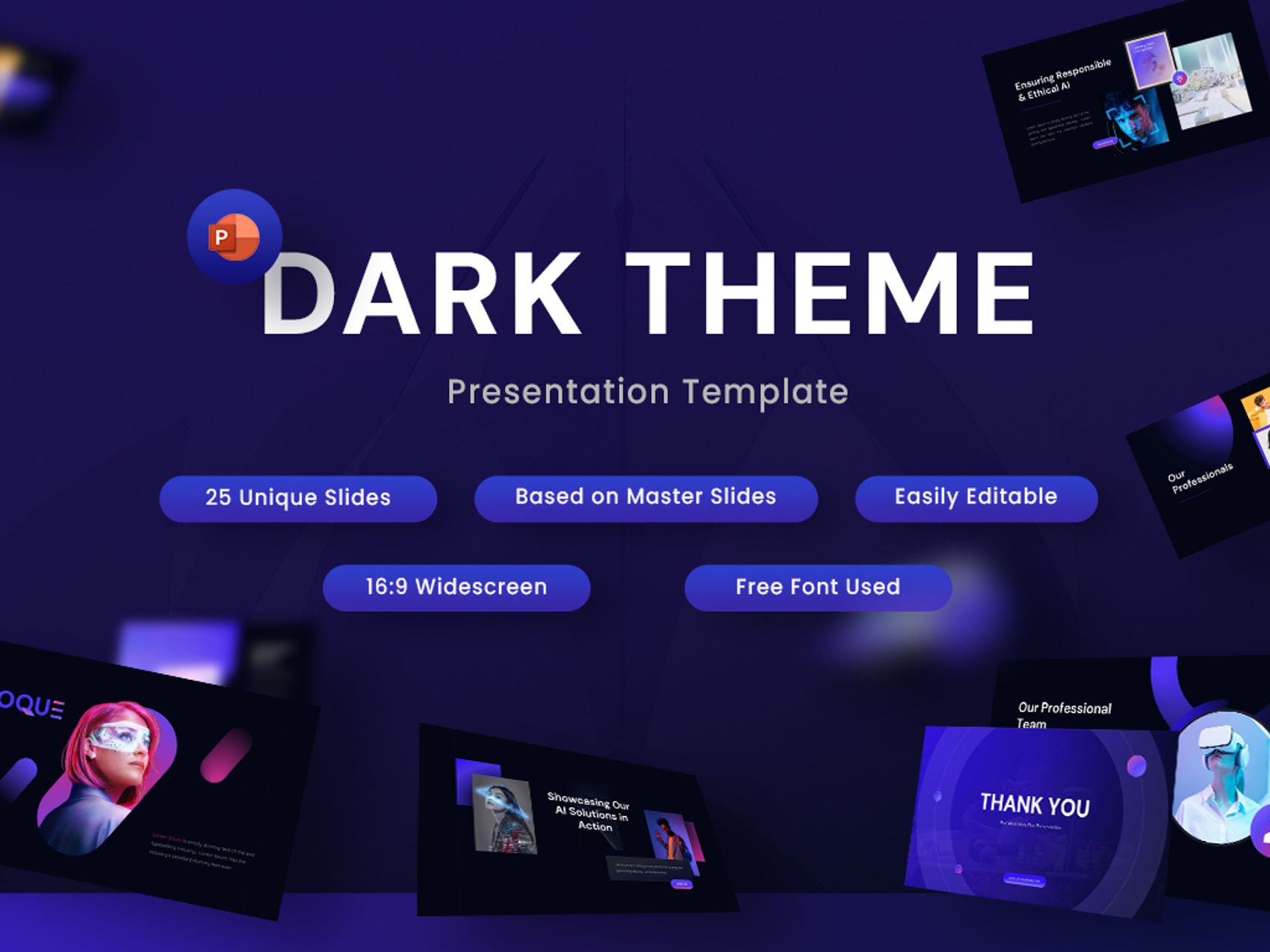 Molque Dark Powerpoint Template Maatix