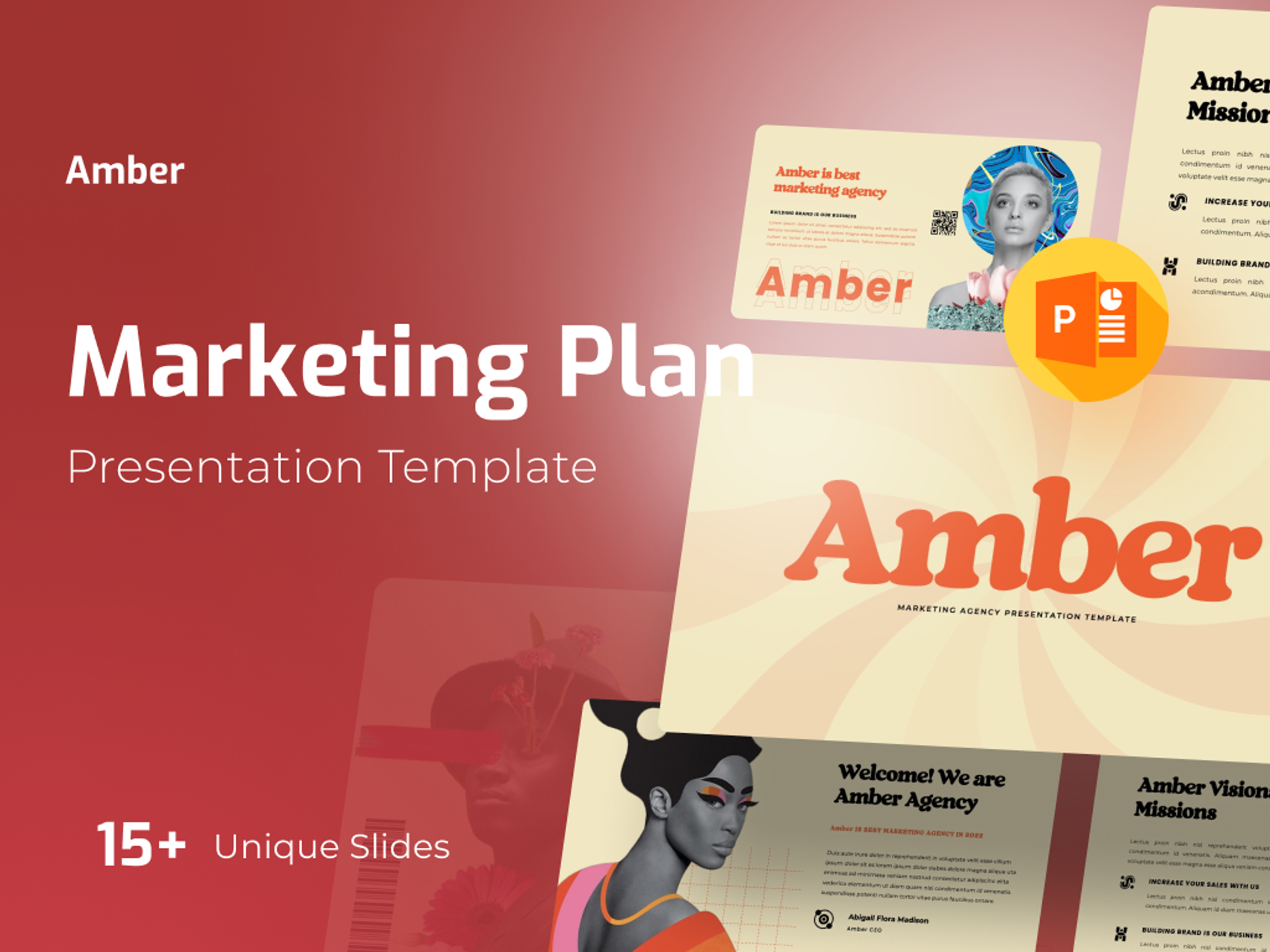 Amber - marketing plan presentation - ppt Template | Maatix