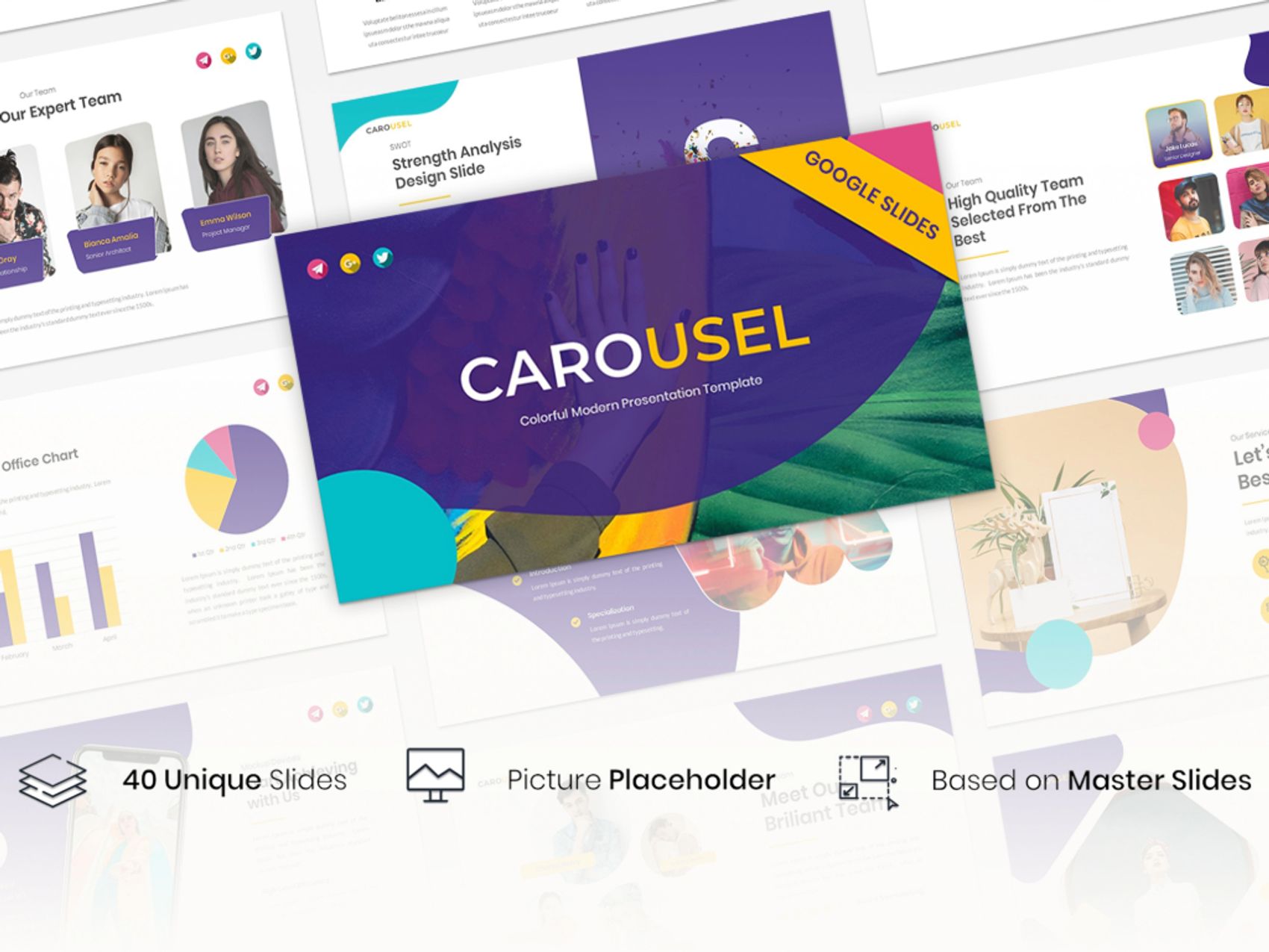 Carousel - Colorful Modern Google Slides Template