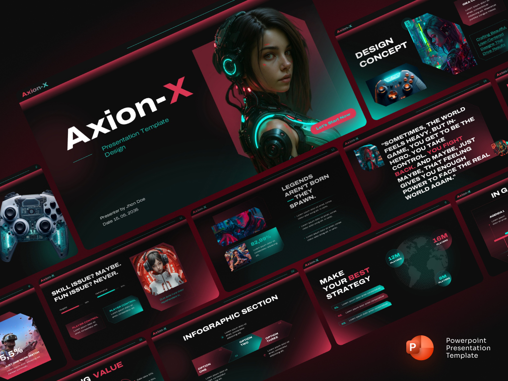 Editable gaming presentation template | Maatix